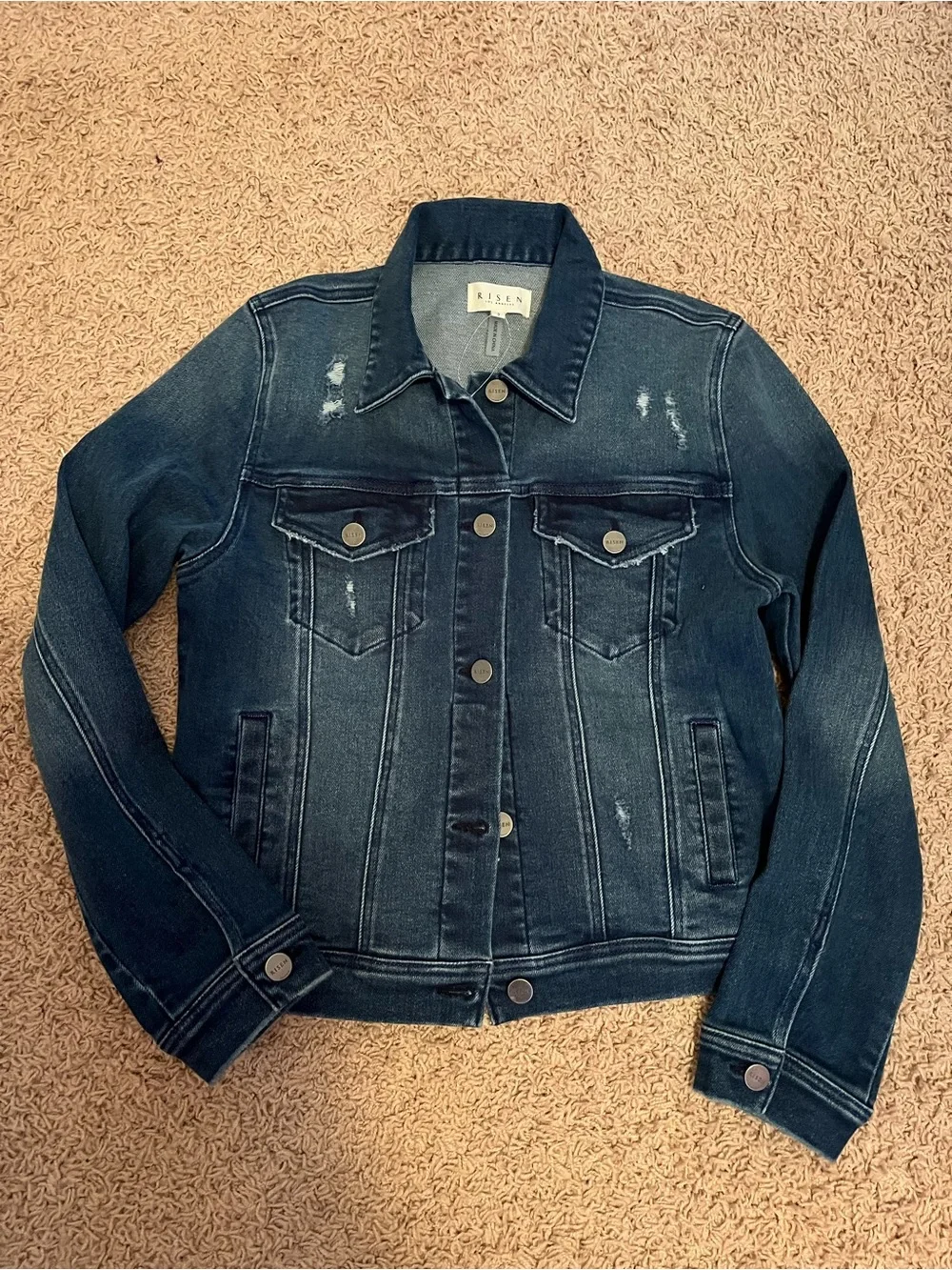 Risen Jeans | Jackets & Coats | Risen Womens Dark Indigo Distressed ...